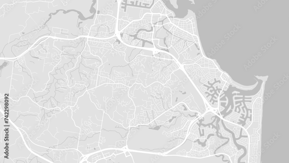 Background Sunshine Coast map, Australia, white and light grey city ...