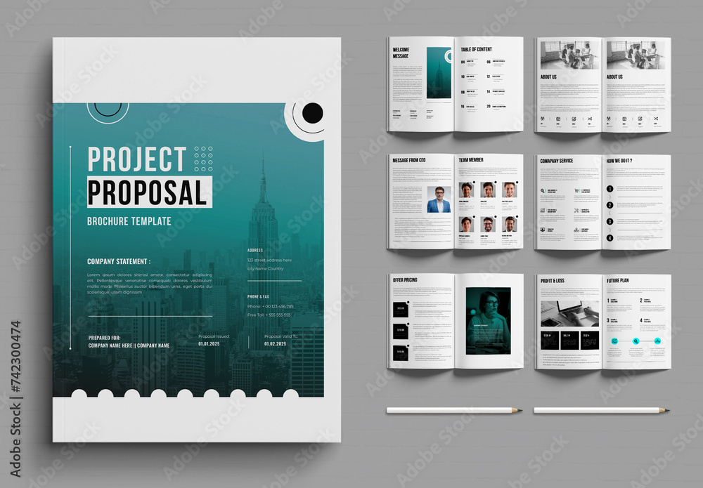 Creative Project Proposal Layout Stock Template | Adobe Stock