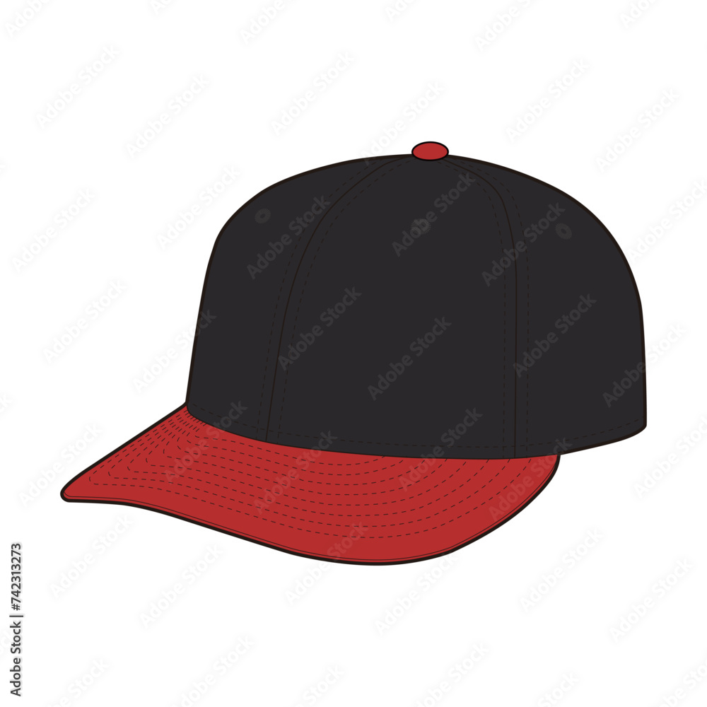 Low Pro 59Fifty Fitted Cap Flat Sketch Vector Design Illustration Stock ...