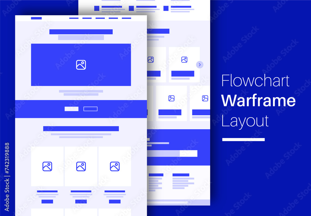 Flowchart Wireframe Design Stock Template | Adobe Stock
