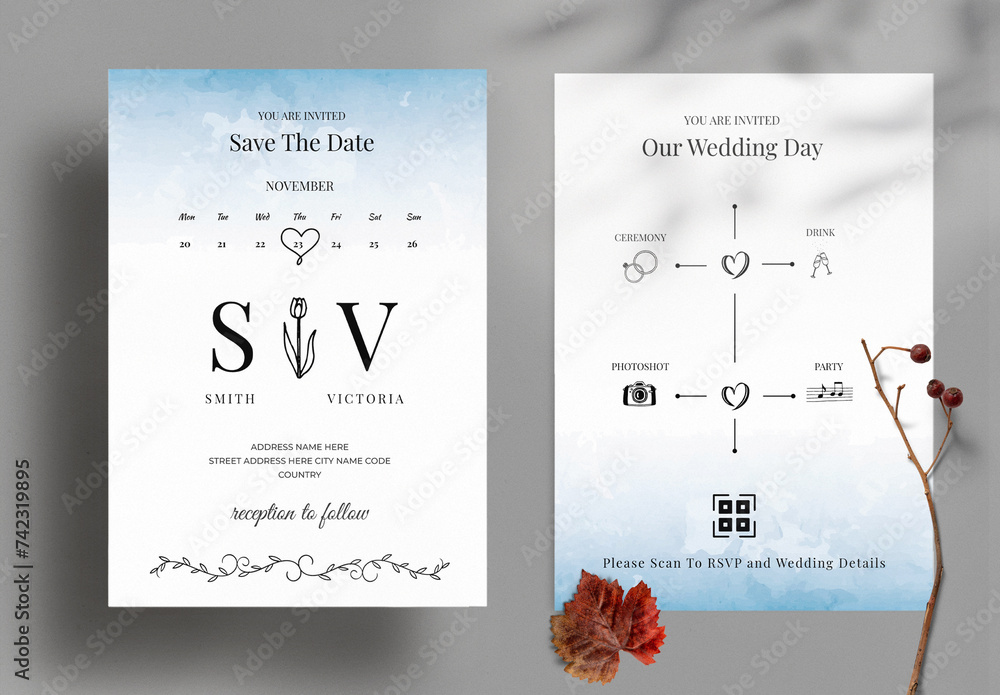 Creative Wedding Invitation Card Layout Stock Template | Adobe Stock