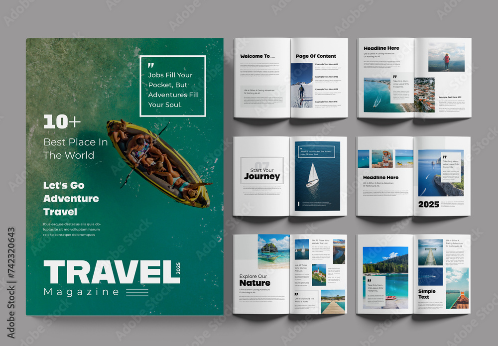 Travel Magazine Design Layout Stock Template | Adobe Stock