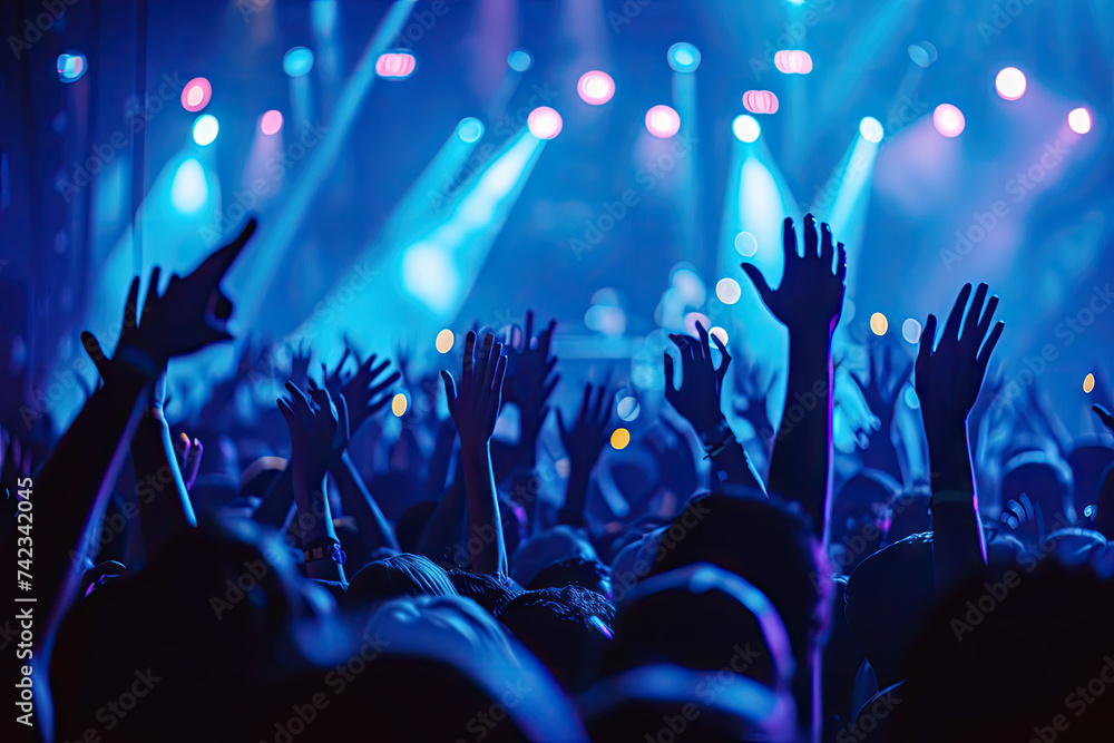 Enthusiastic Music Fans Clapping Hands to the Beat at a Concert ...