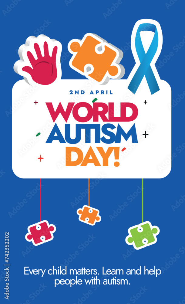 World Autism Day. World Autism Day celebration and awareness banner ...