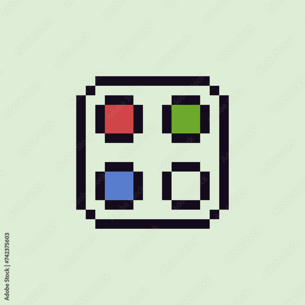 Palette pixel art icon design for sticker, logo, web. Isolated on white ...