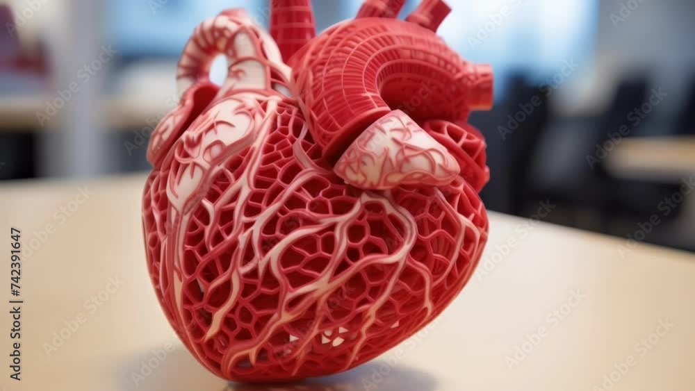 Vidéo Stock A of a 3D printed organ model, such as a heart or lung ...