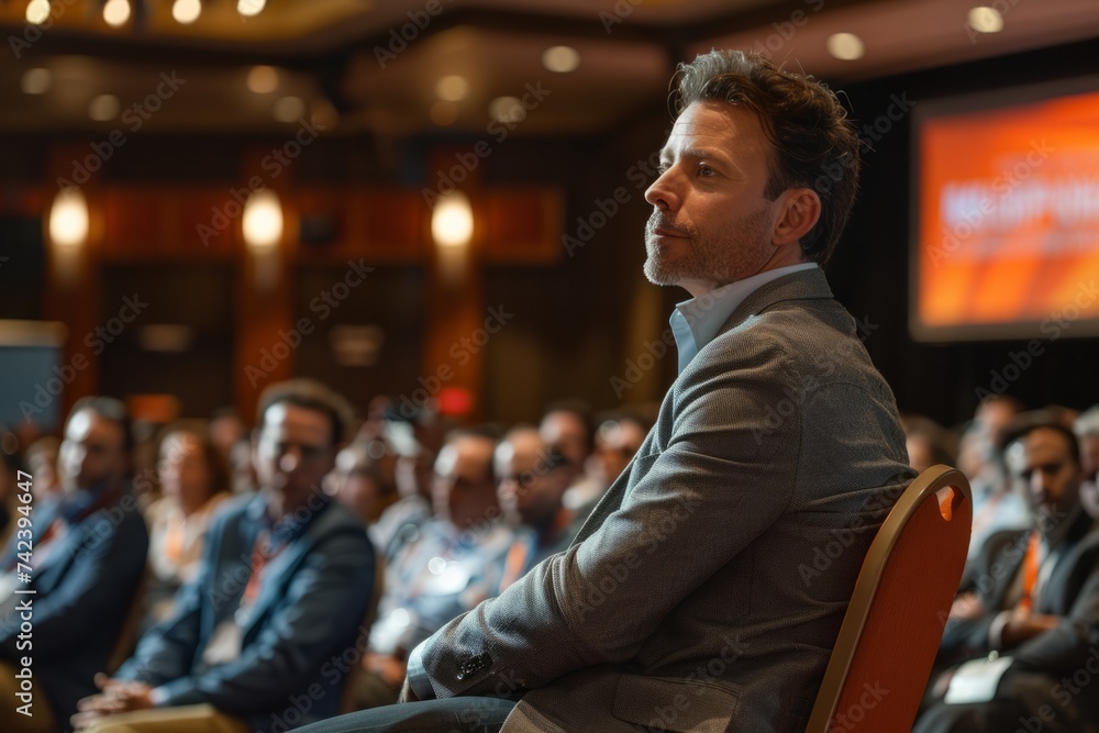 Keynote speaker captivating the audience with insightful anecdotes and ...