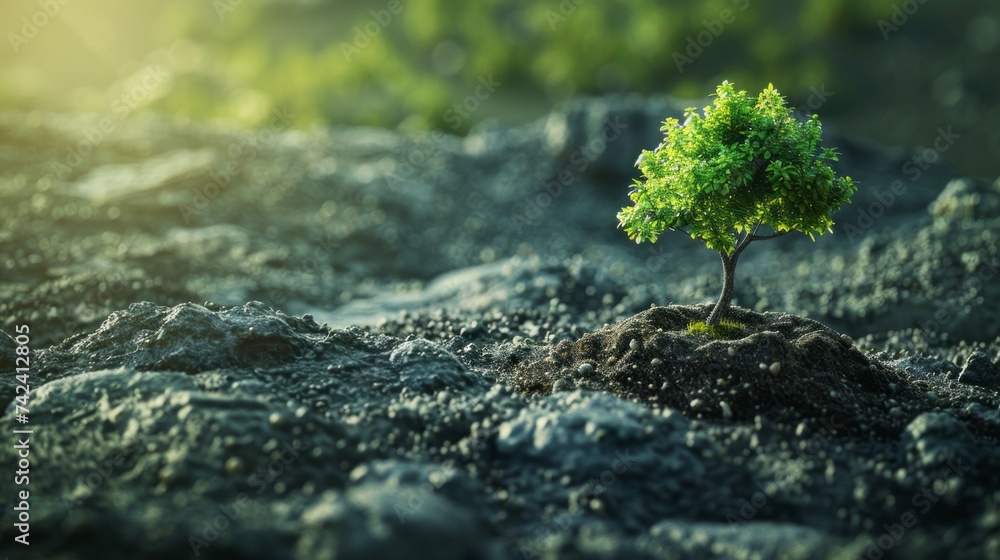 An abstract representation of a tree growing from a small sapling to a ...