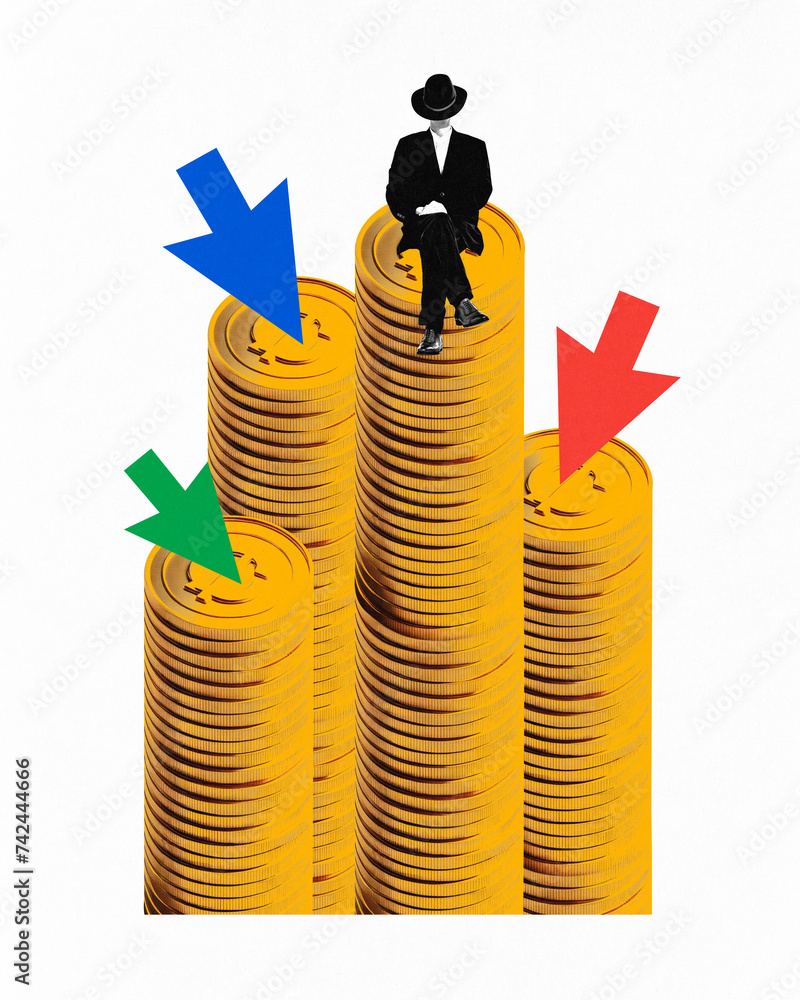 Poster. Modern aesthetic artwork. Successful businessman, investor ...