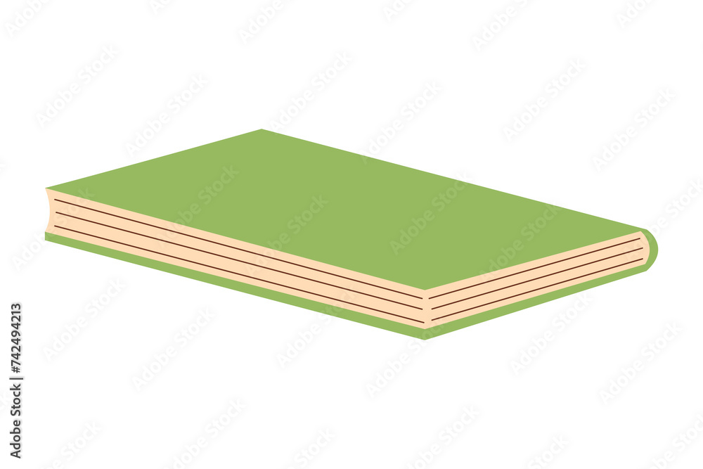 Closed book. Vector illustration isolated on white background. Stock ...