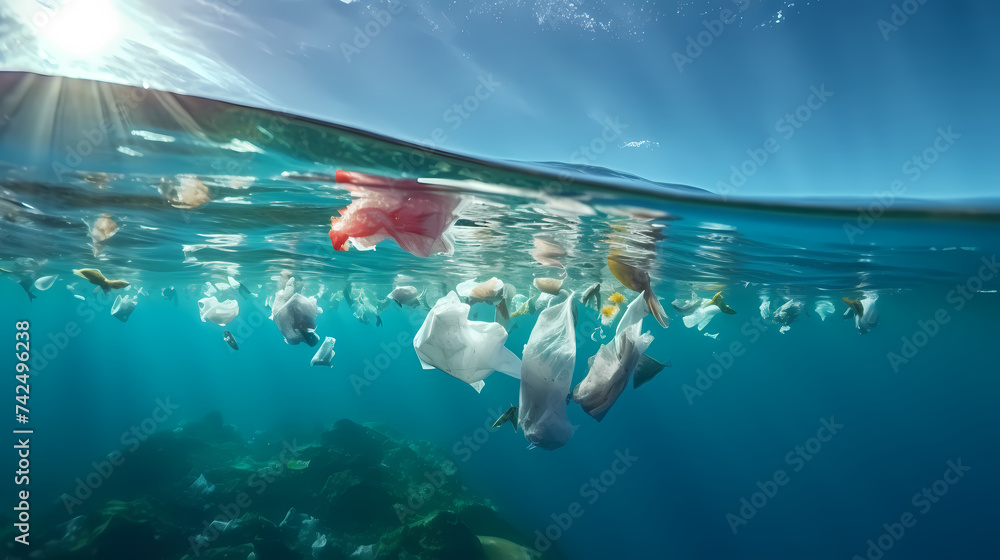 Plastic pollution in oceans, Plastic waste and pollution in oceans and ...