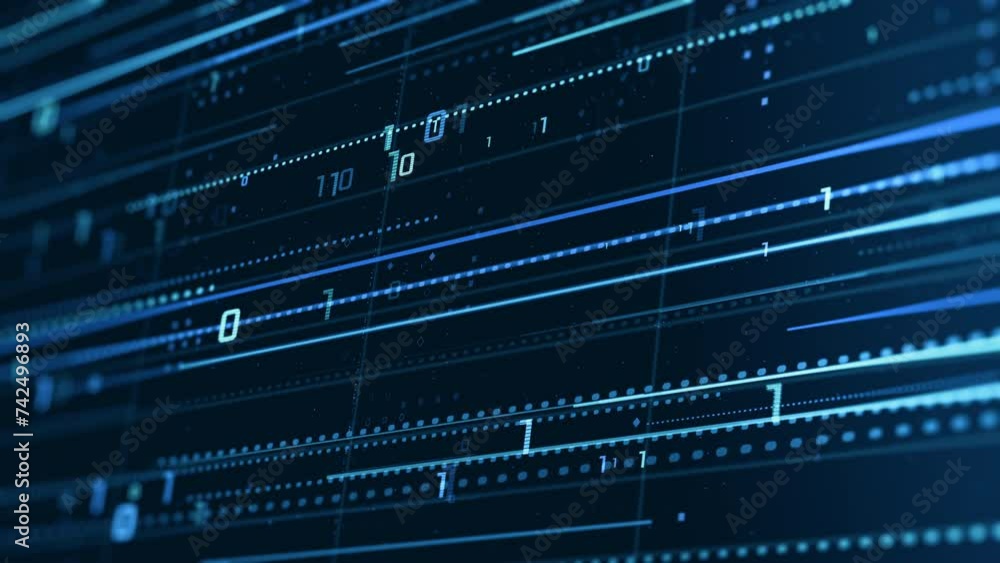 Digital data flow, data science concept, machine learning, big data ...