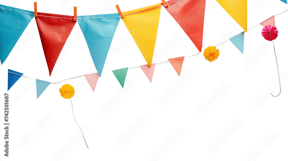 party flag border isolated on transparent and white background.PNG ...