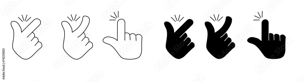 Thin line snap finger like easy logo. concept of female or male make ...