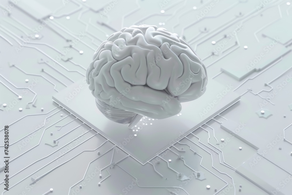 AI Brain Chip mental. Artificial Intelligence position mind quantum ...