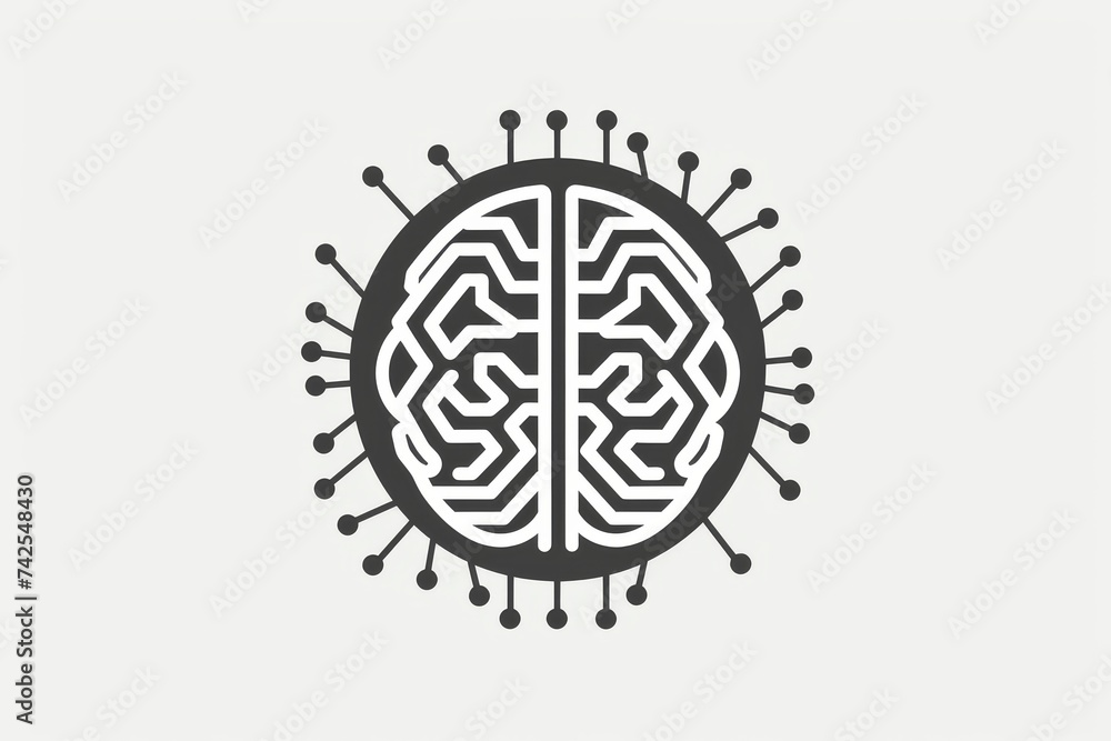 AI Brain Chip connectivity. Artificial Intelligence neurotechnology ...