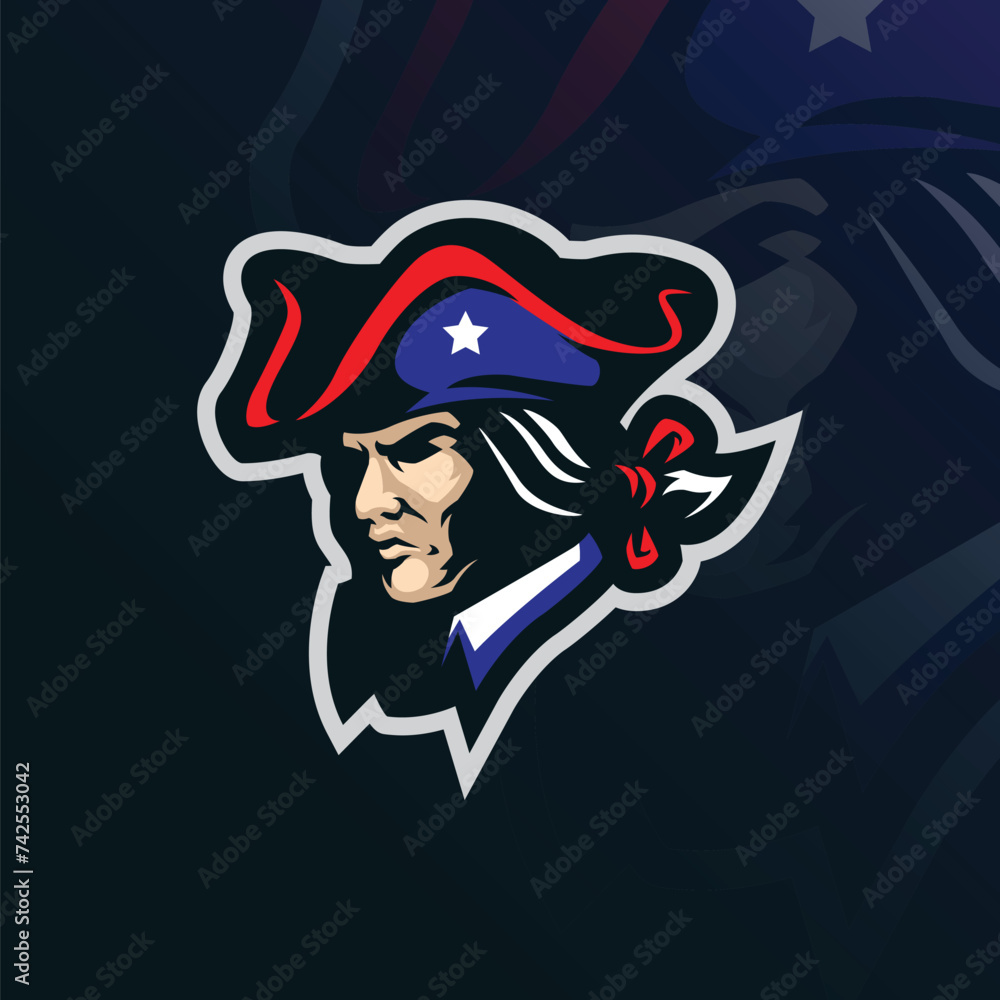 Patriot mascot logo design vector with modern illustration concept ...