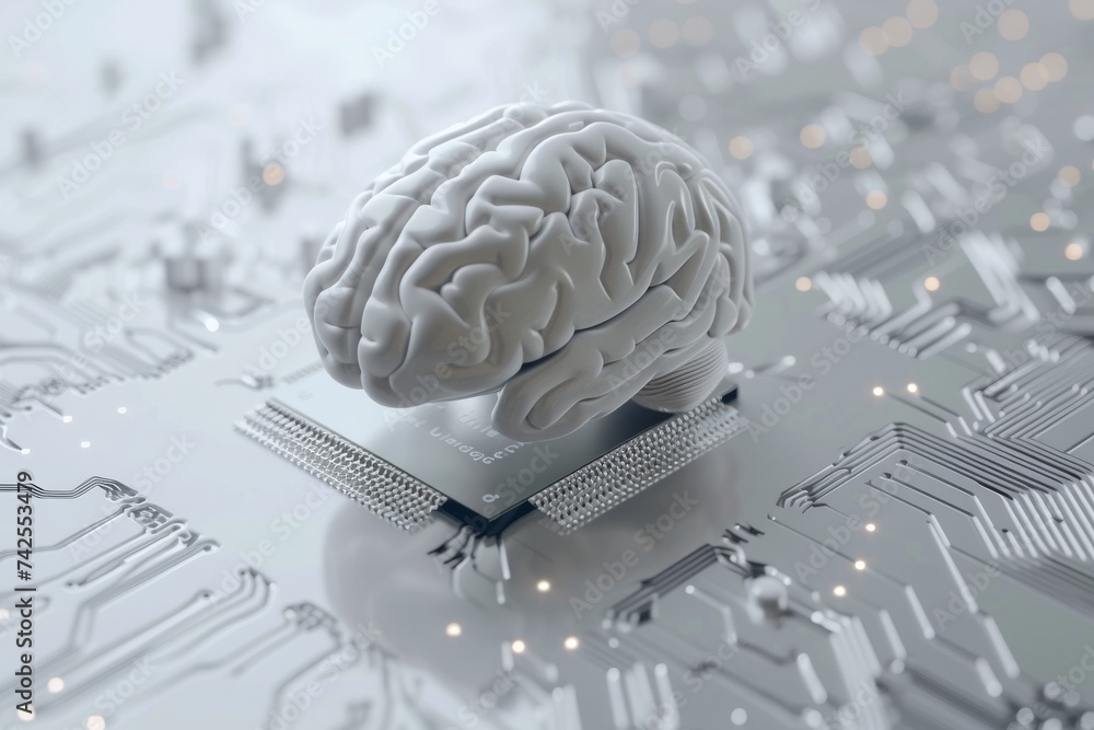 AI Brain Chip cognitive. Artificial Intelligence lithography human ...