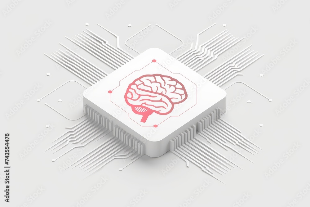 AI Brain Chip network. Artificial Intelligence visionary human ...