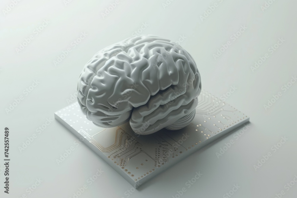 AI Brain Chip neurotransmitter. Artificial Intelligence semiconductor ...