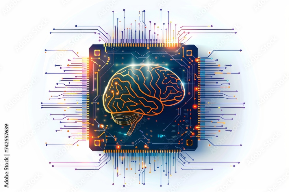 AI Brain Chip germanium. Artificial Intelligence future human ai ...