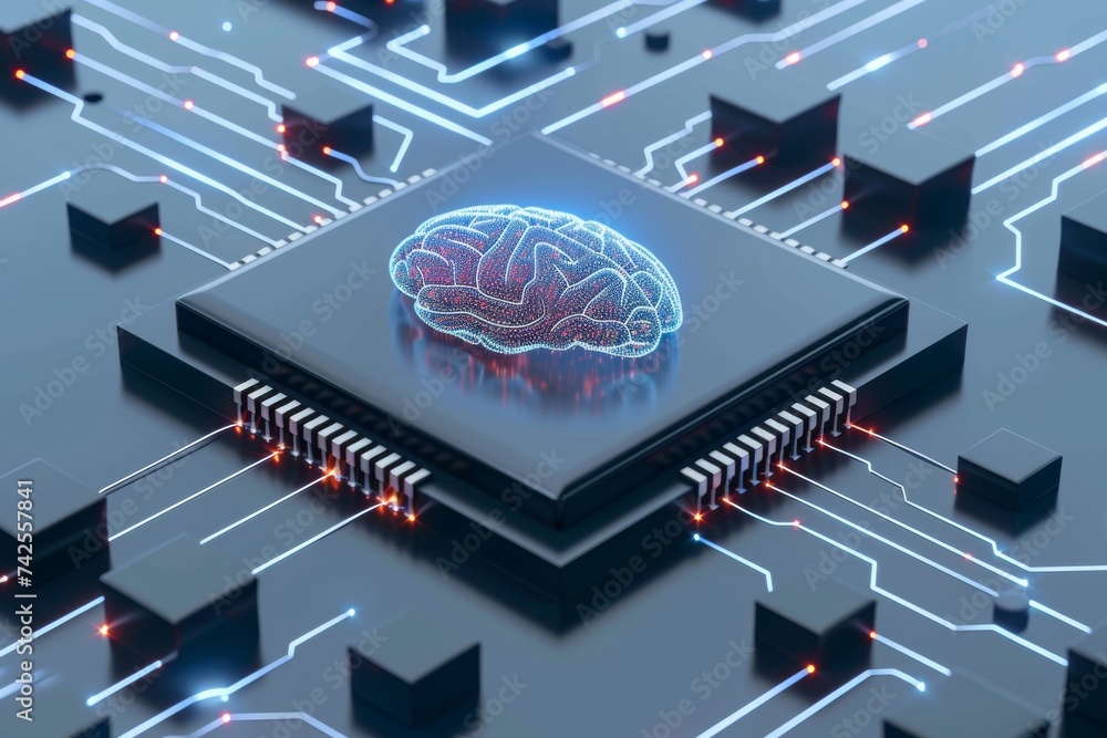 AI Brain Chip advancement. Artificial Intelligence acid human scale ...