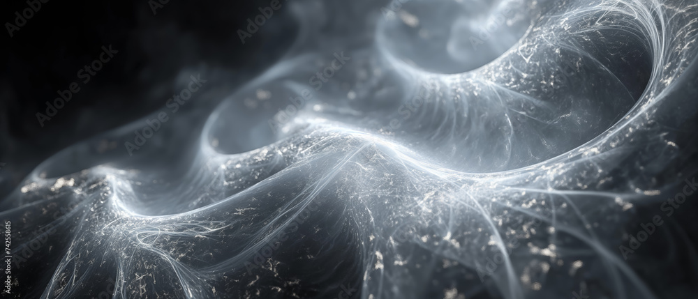 Ethereal filaments weave a gossamer fabric of light, enshrouding the ...