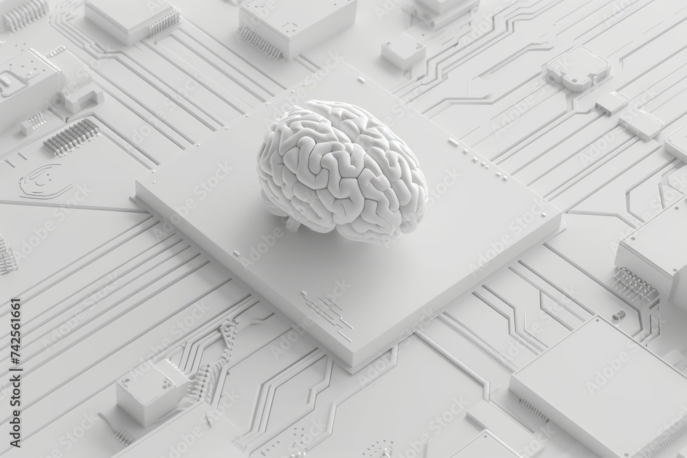 AI Brain Chip for. Artificial Intelligence impact human icon placement ...