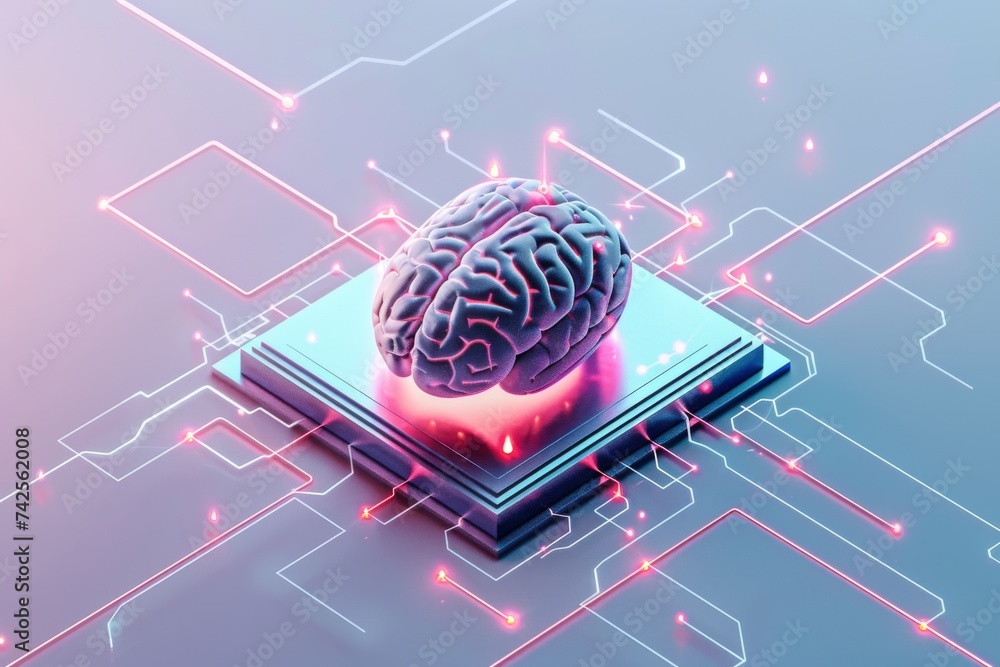 AI Brain Chip aqua. Artificial Intelligence intelligence human active ...