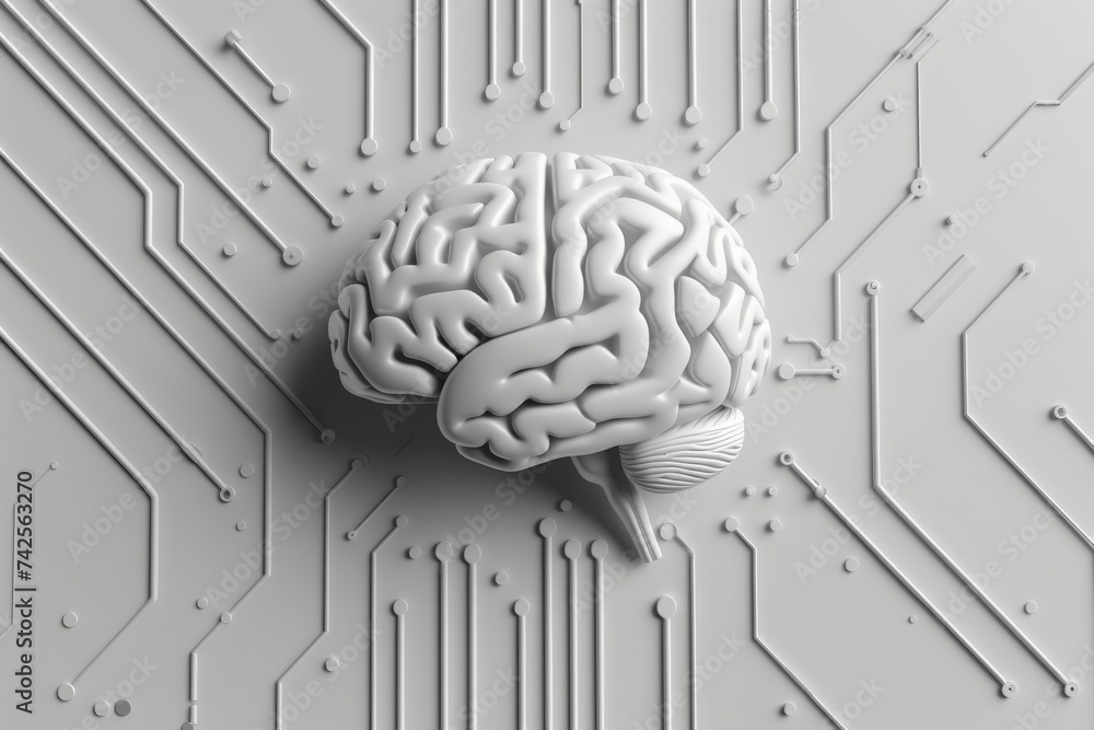 AI Brain Chip sic. Artificial Intelligence transformer data processing ...