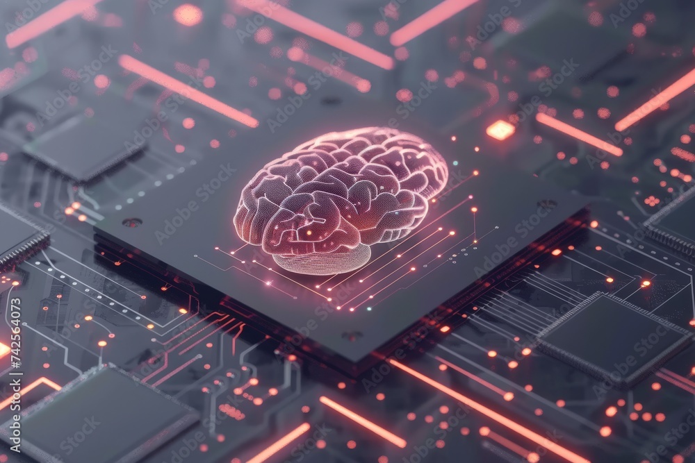 AI Brain Chip iaas. Artificial Intelligence connectivity mind ...