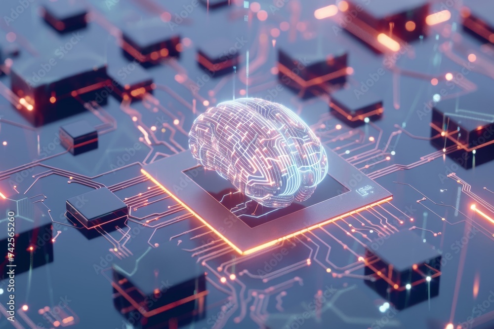 AI Brain Chip ai. Artificial Intelligence brain mind short term memory ...