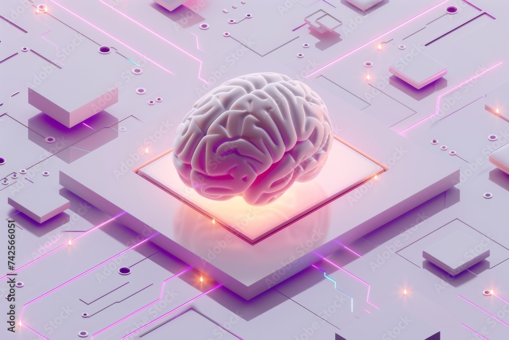 AI Brain Chip technology. Artificial Intelligence emi mind semiconductor subcontracting axon ...