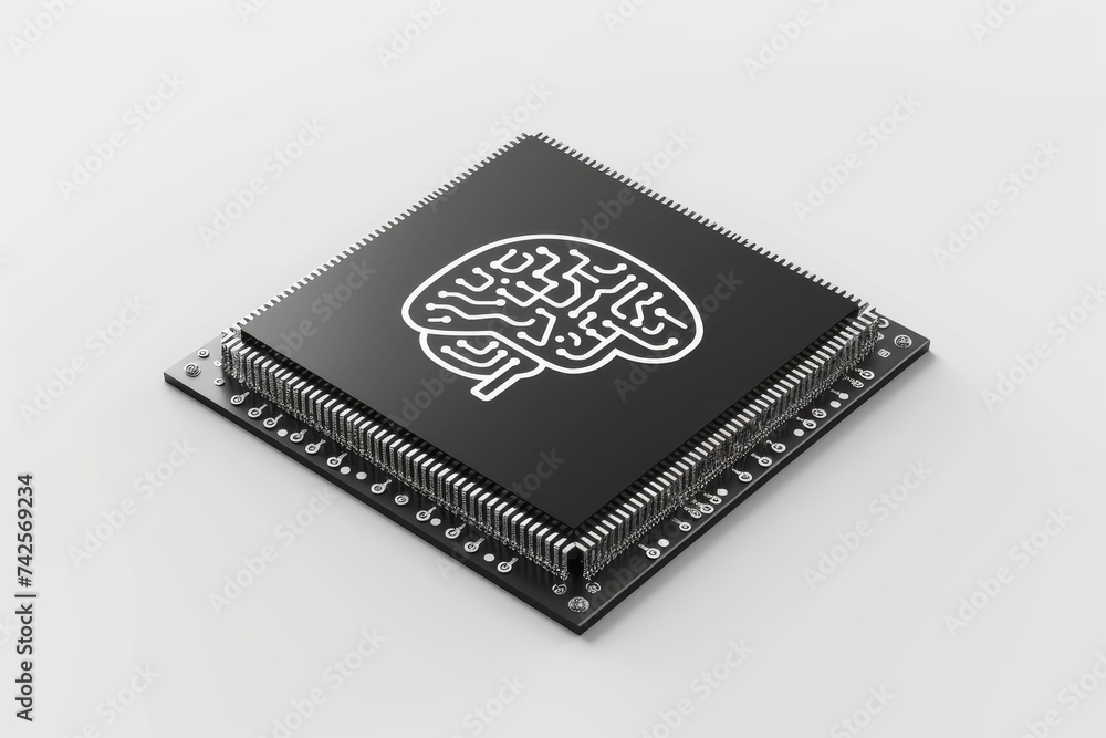 AI Brain Chip cognitive. Artificial Intelligence implant mind ...