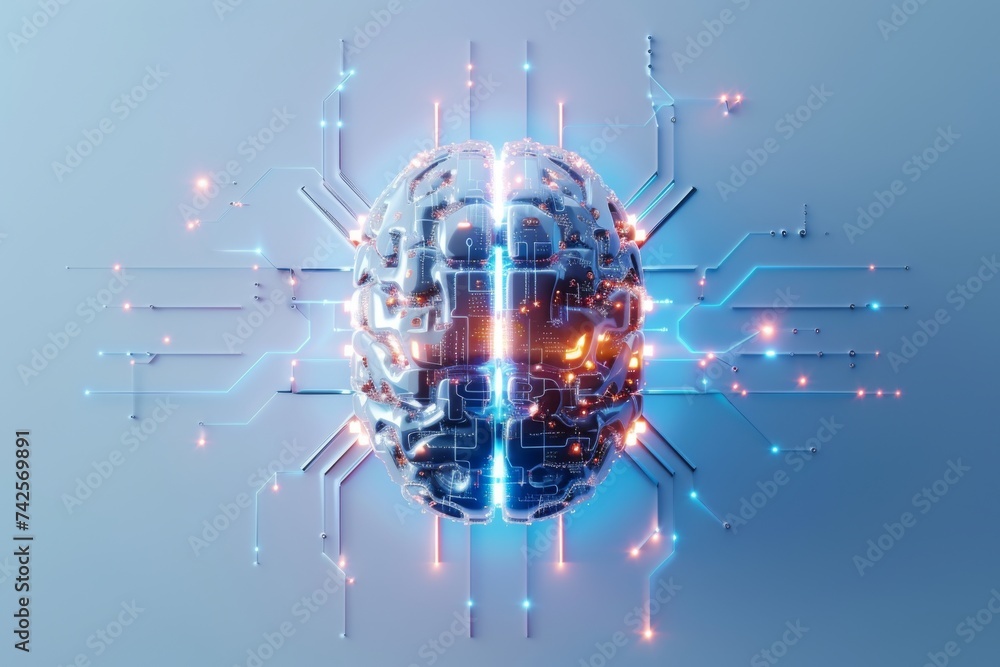 AI Brain Chip response. Artificial Intelligence memory mind modular ...