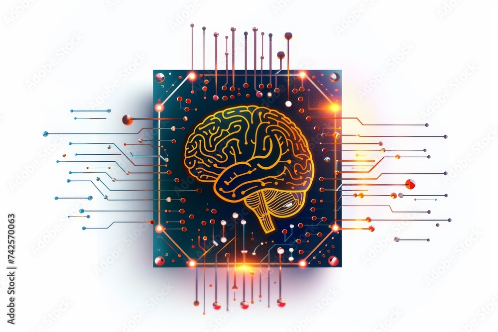 AI Brain Chip alzheimer. Artificial Intelligence software mind ...