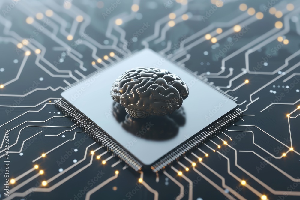 AI Brain Chip factor. Artificial Intelligence compliance human deep ...