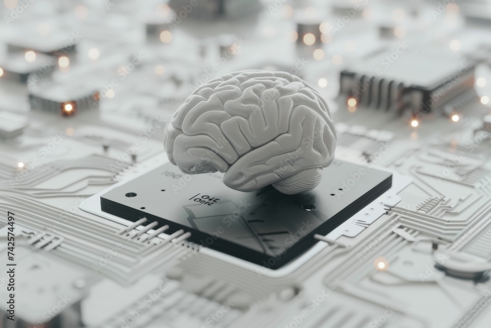 AI Brain Chip dose. Artificial Intelligence neurotransmitter mind brain ...