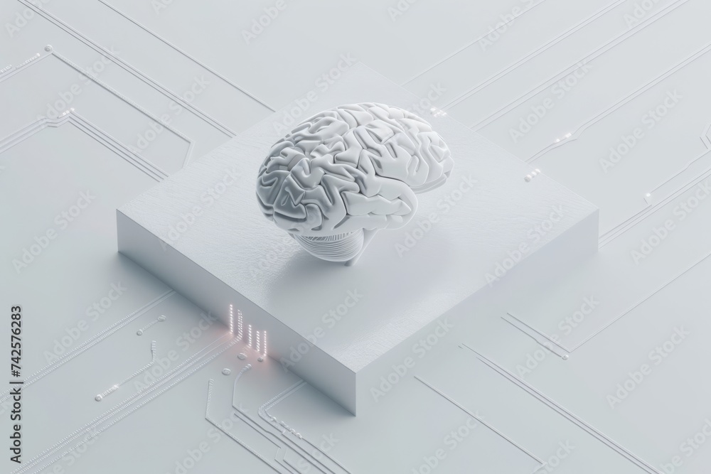 AI Brain Chip energy. Artificial Intelligence optic human auditory ...