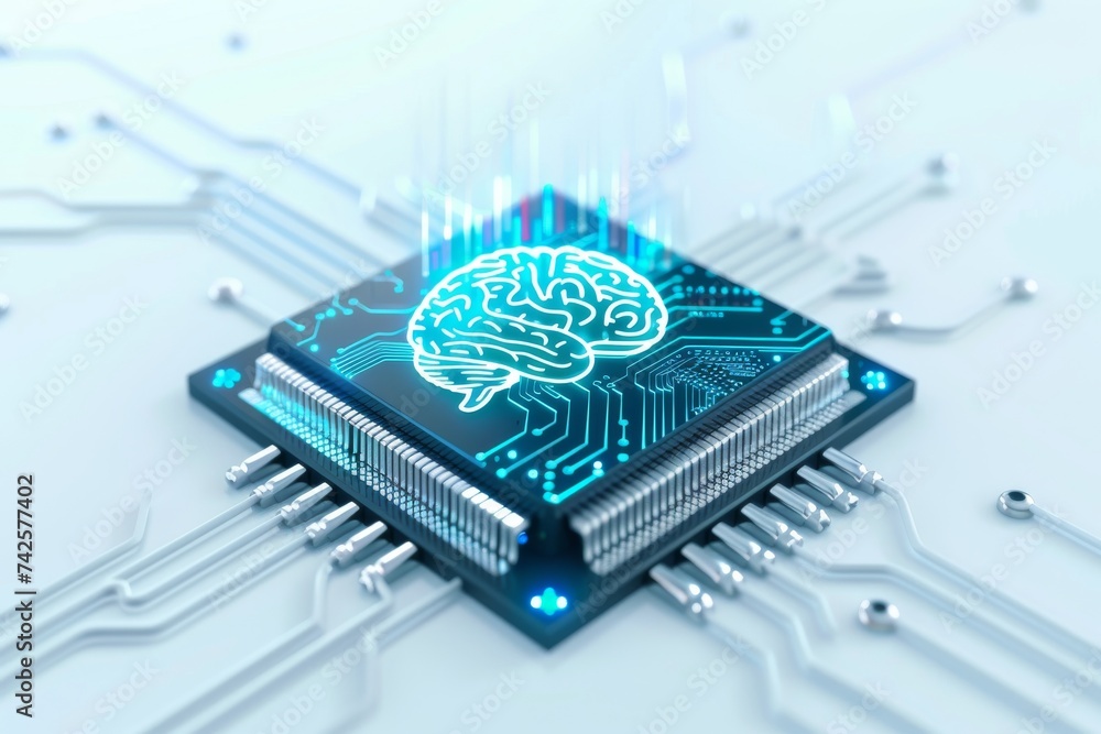 AI Brain Chip ai. Artificial Intelligence image human mental alertness mind circuit board ...