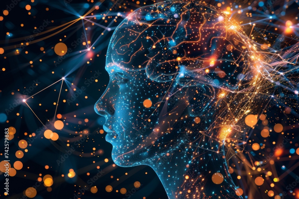 AI Brain Chip dorsolateral. Artificial Intelligence system mind ai ...