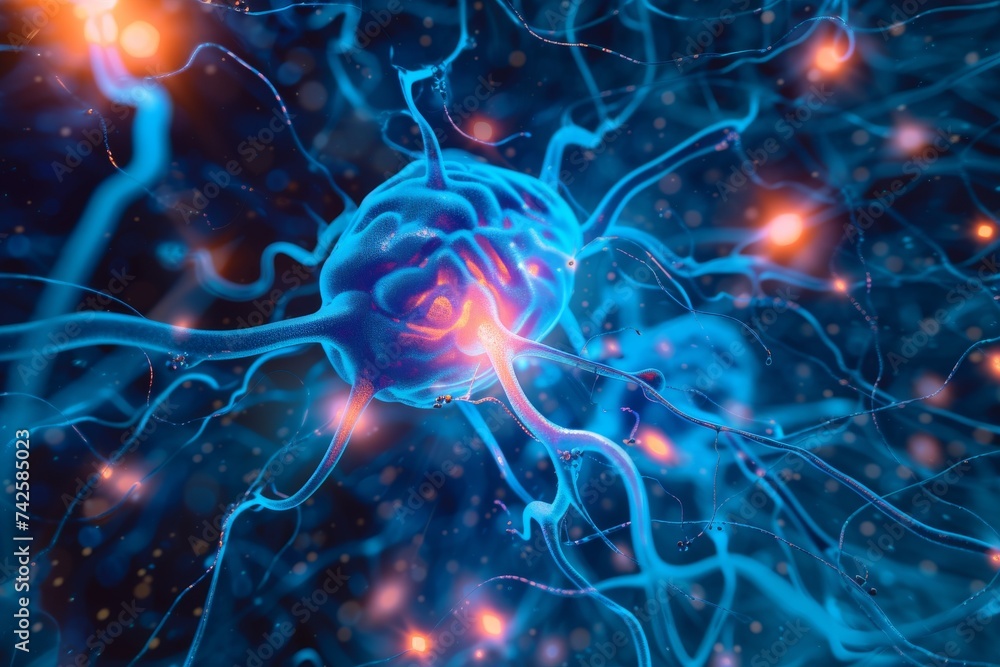 AI Brain Chip laboratory. Artificial Intelligence external mind ...