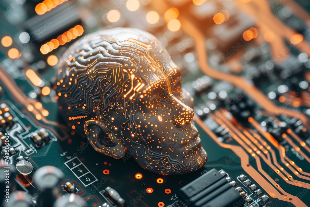 AI Brain Chip cloud. Artificial Intelligence processing mind digital ...