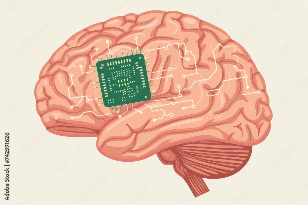 AI Brain Chip cortex. Artificial Intelligence connectivity mind ...