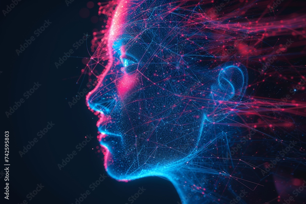 AI Brain Chip ct. Artificial Intelligence management human dfb mind circuit board. Neuronal ...