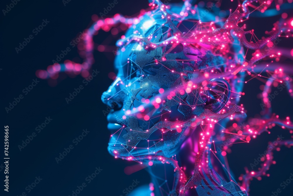 AI Brain Chip image. Artificial Intelligence receptors mind formal ...