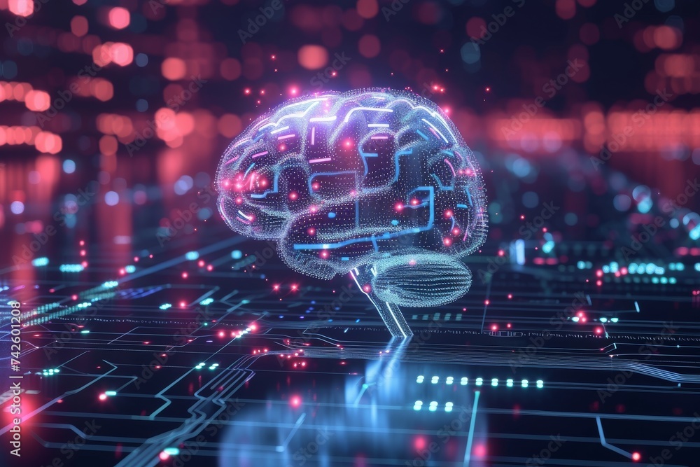 AI Brain Chip soi. Artificial Intelligence nanomaterials mind x ray ...