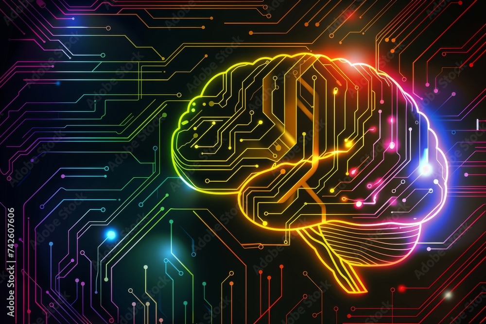 AI Brain Chip stimulation. Artificial Intelligence design human medical ...