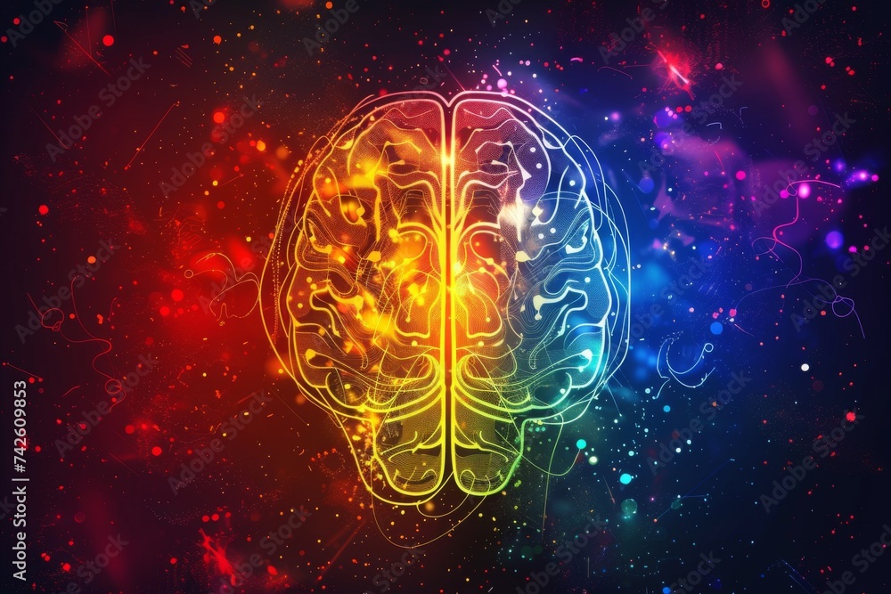 AI Brain Chip oligodendrocyte. Artificial Intelligence visual mind ct ...