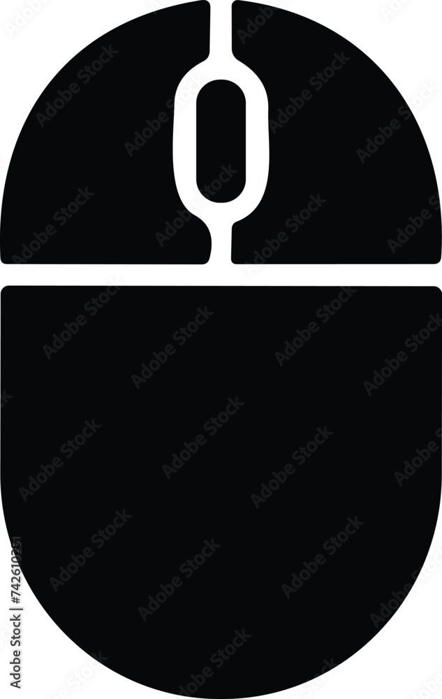 Mouse flat Icon. Computer hardware mouse icon vector. Left and right click vector. Pressing ...